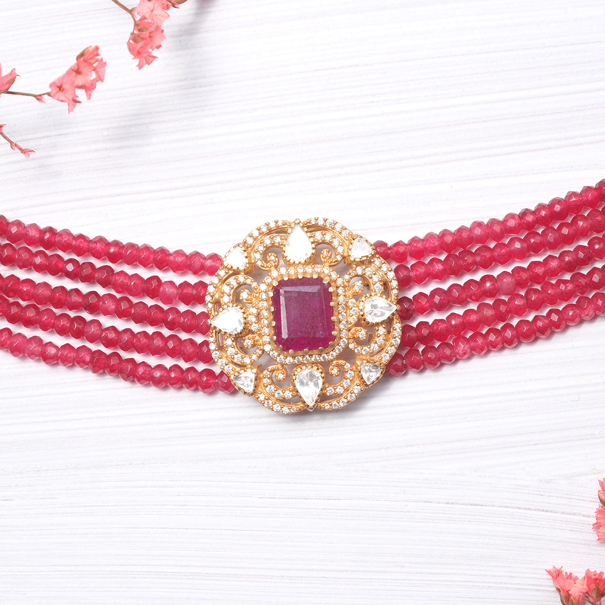 Stone Beaded Silver Bracelet – Padmam