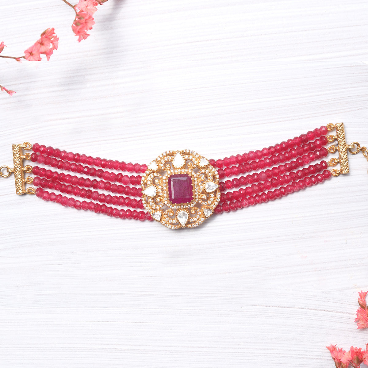 Stone Beaded Silver Bracelet – Padmam