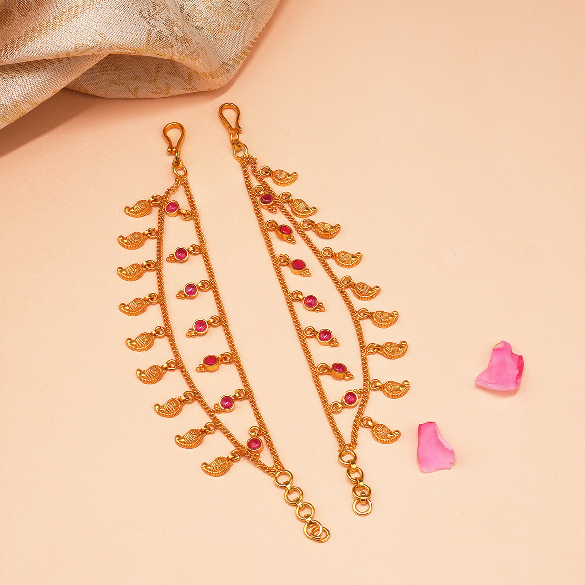 Silver Champaswaraalu with Paisley Design – Padmam