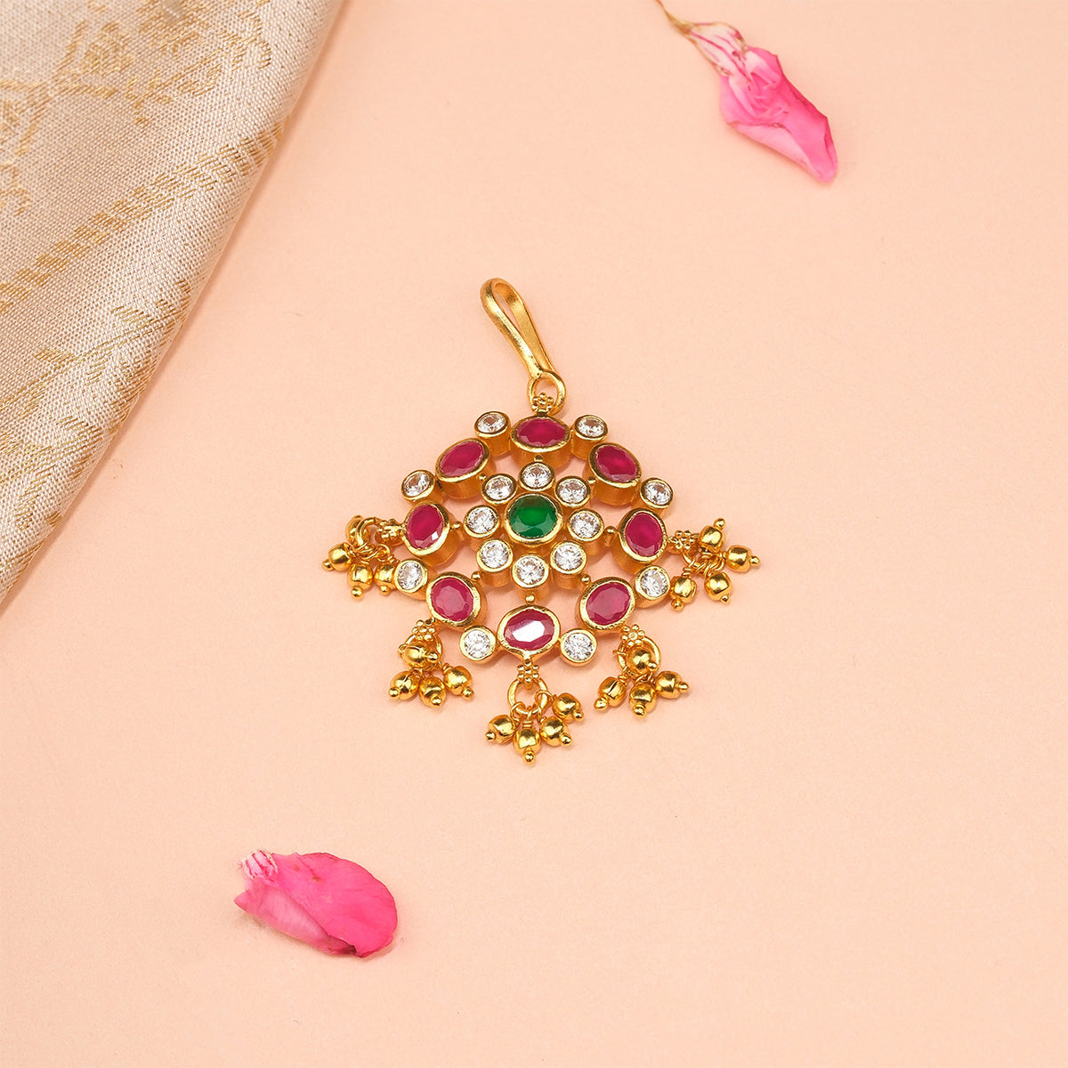 Silver Maang Tikka with Kundan Highlights – Padmam