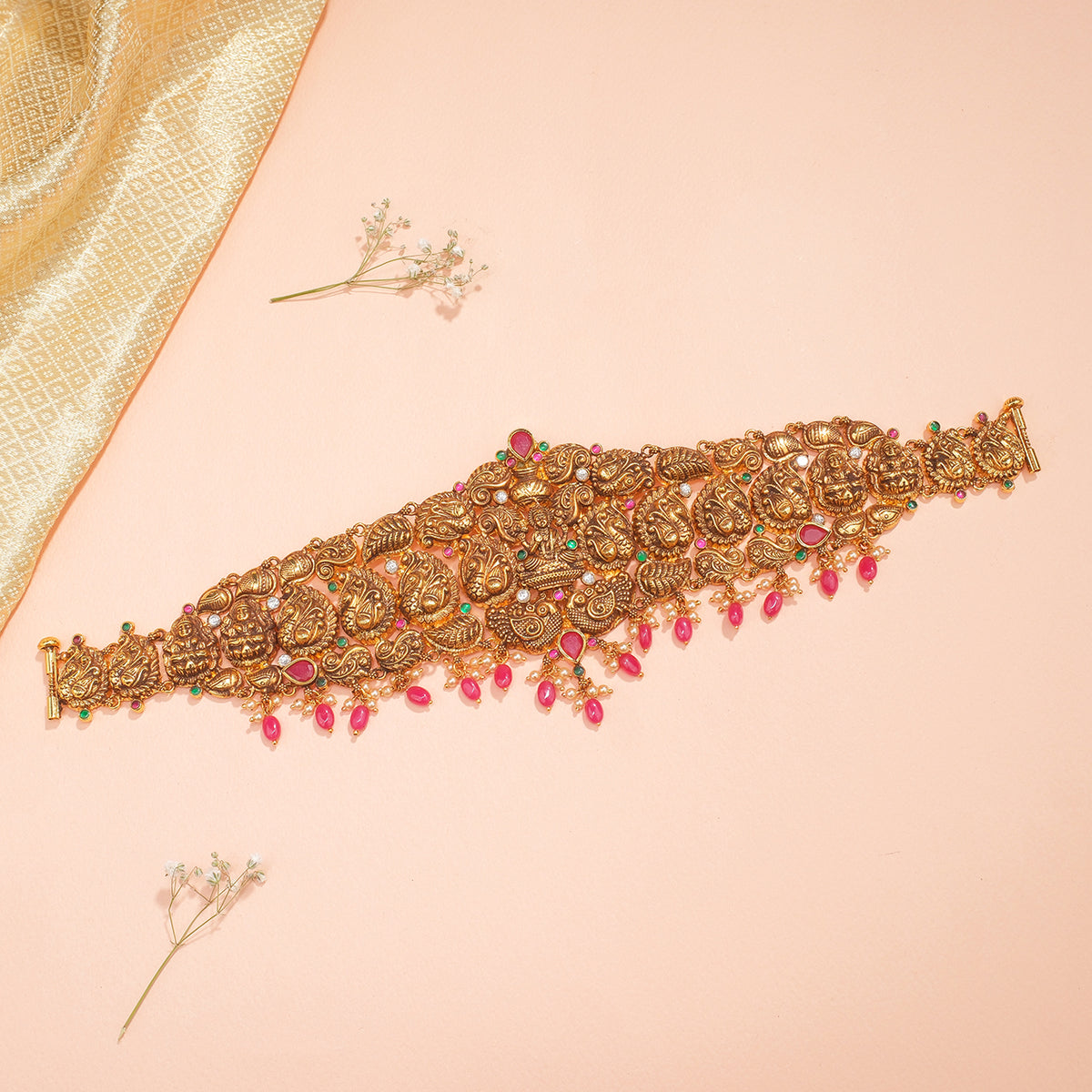 Divine Lakshmi Devi Baajubandh with Peacock Detailing – Padmam